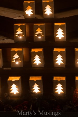 Christmas Tree Luminaries and Outside Decorating