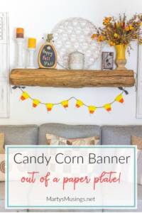 Easy Candy Corn Banner (from a paper plate!) - Marty's Musings