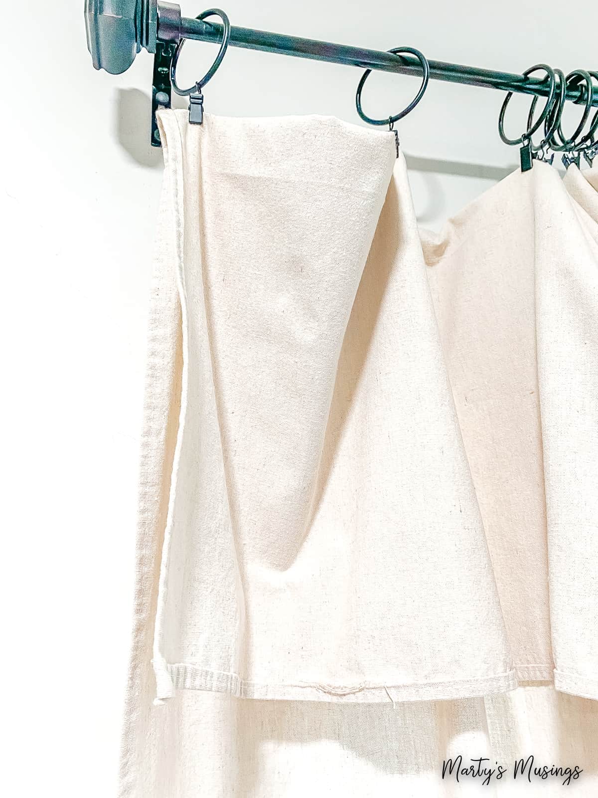 No Sew Drop Cloth Curtains - Marty's Musings