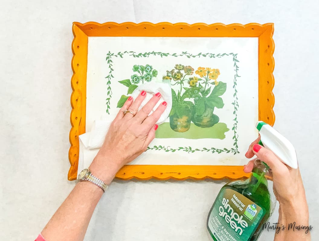 Whitewashed Wood Tray for Christmas - Marty's Musings